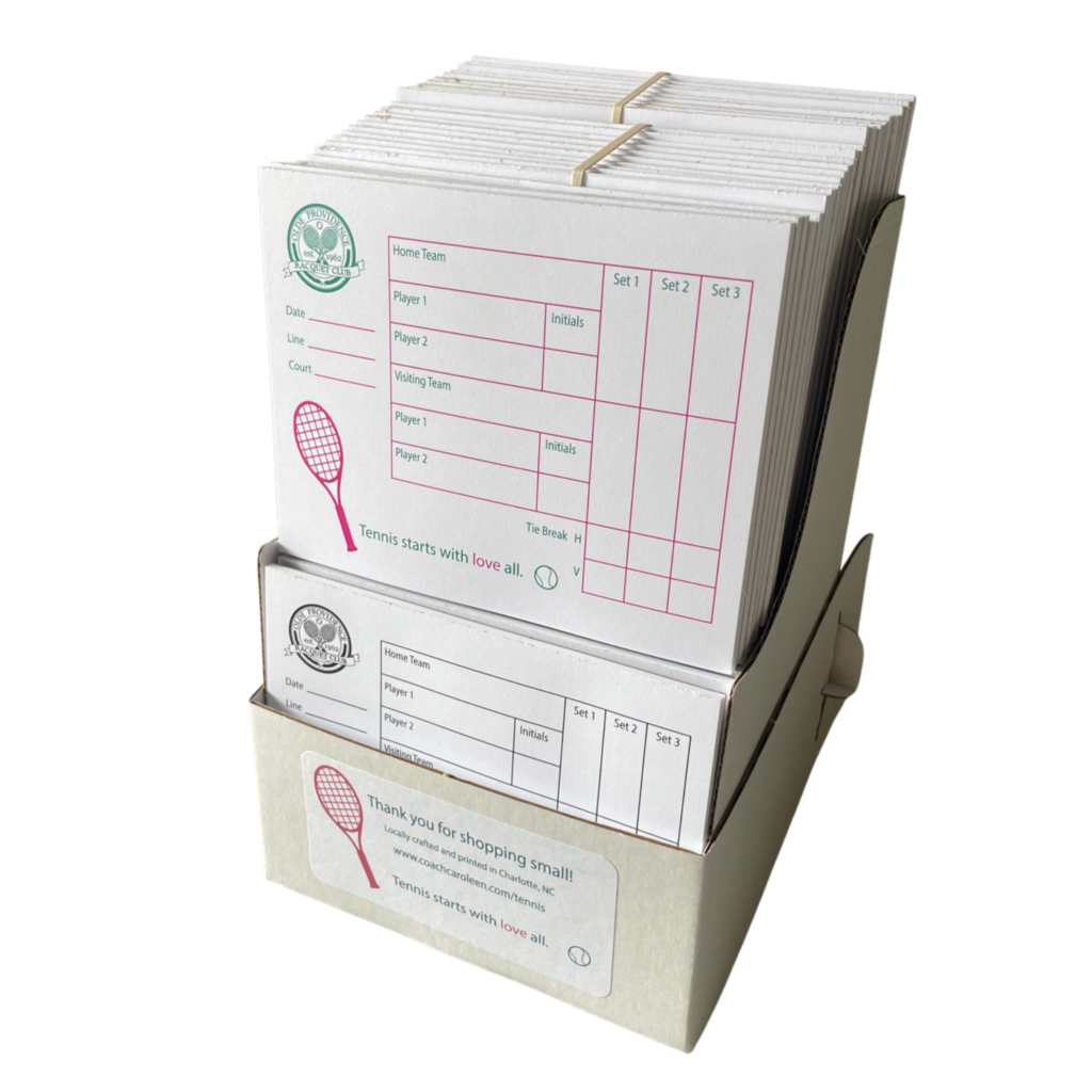 Tennis Score Pads - Coach Caroleen